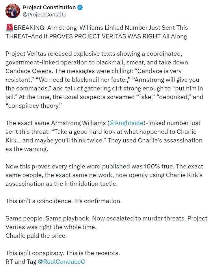 Project Veritas Confirms The Nightmare: Texts Traced To Armstrong ...